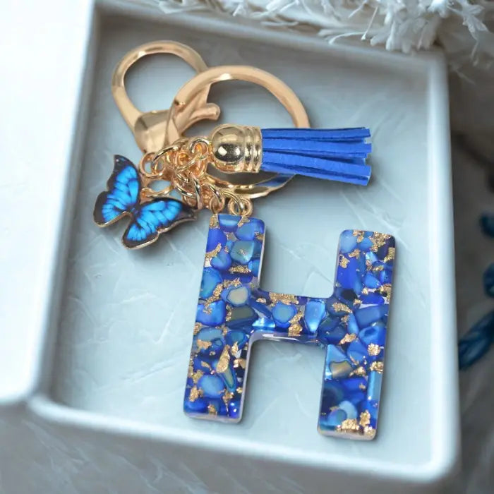 Letter H Royal Blue Keychain for Girls – PENMATE