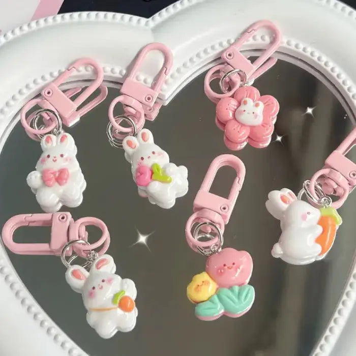 Cute Pink Rabbit Keychains for bags & backpacks – PENMATE