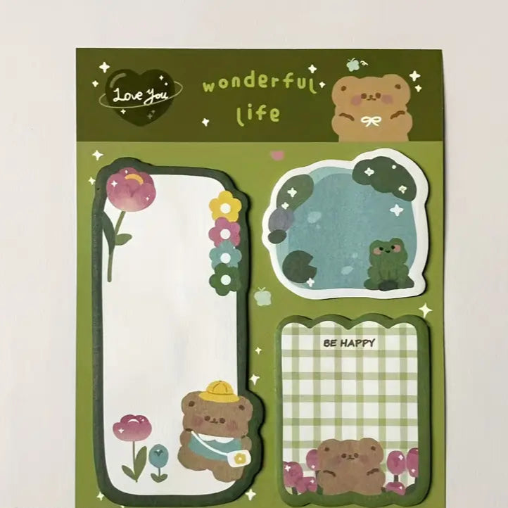 Kawaii Bear Sticky Notes Set - 60 sheets – PENMATE